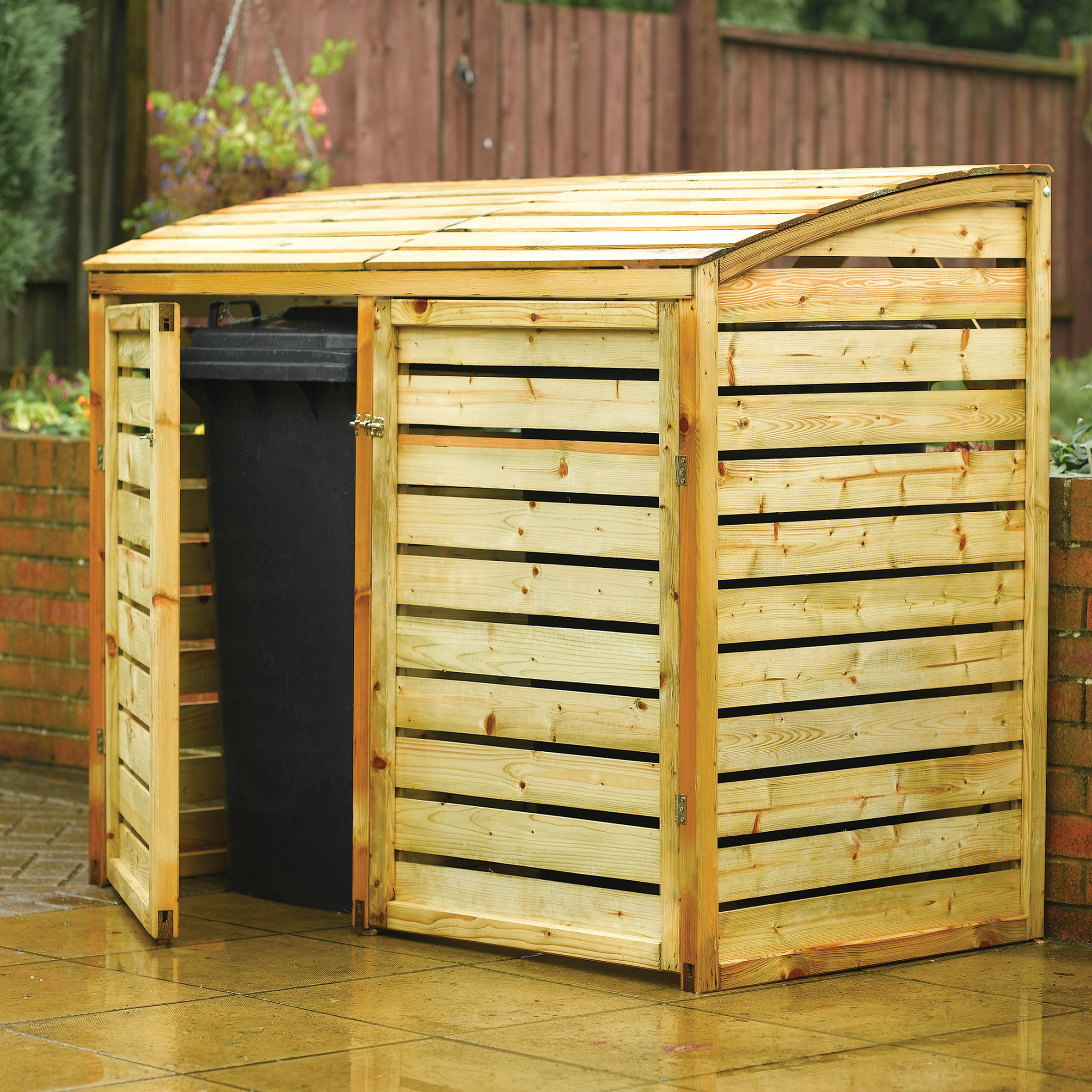 Double Bin Store | Rowlinson Bin Stores | Wooden Bin Storage