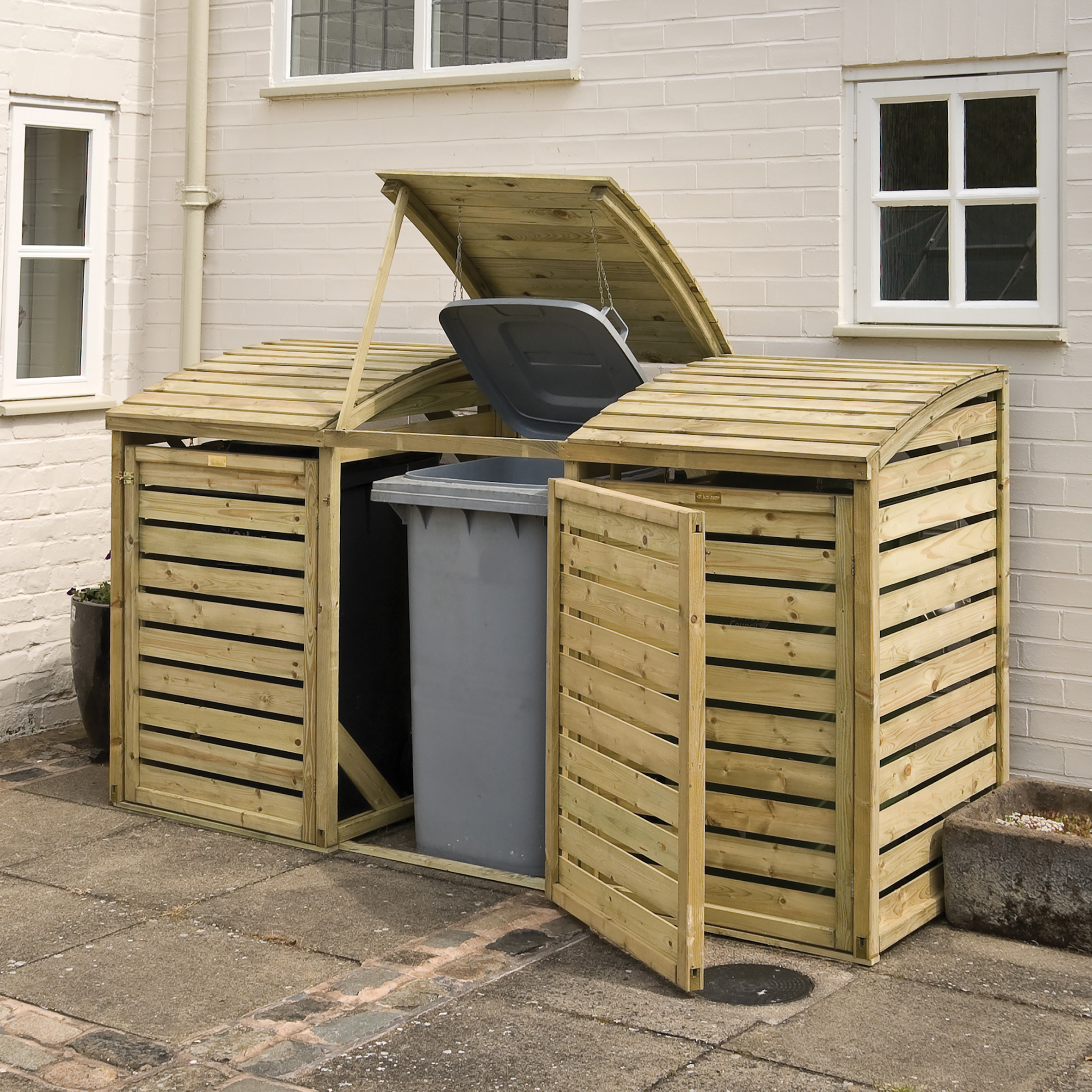 Triple Bin Store | Rowlinson Bin Stores | Wooden Bin Storage