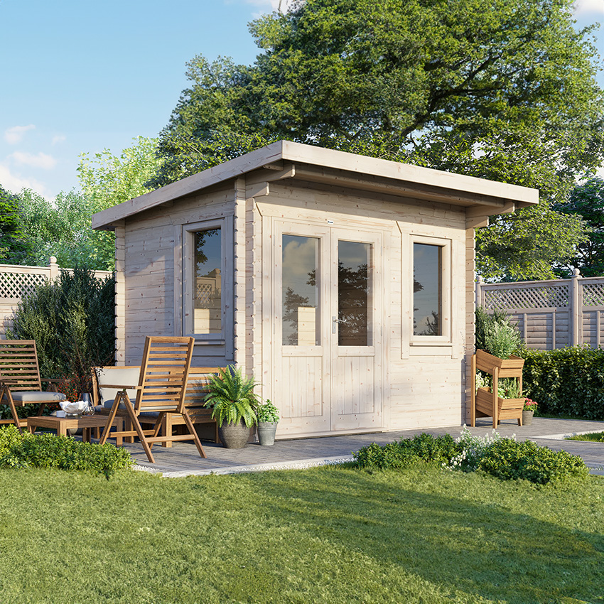 Power Pent Log Cabin 28mm | Log Cabins Telford